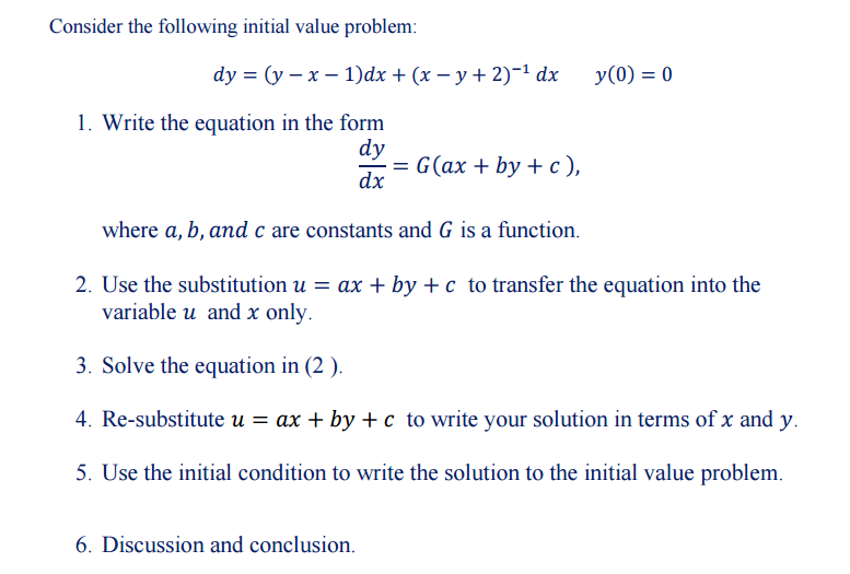 Solved Consider the following initial value problem: dy = | Chegg.com
