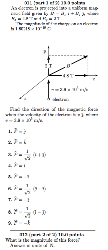 Solved An electron is projected into a uniform magnetic | Chegg.com