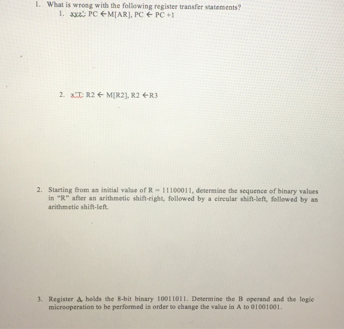 Solved What is wrong with the following register transfer | Chegg.com