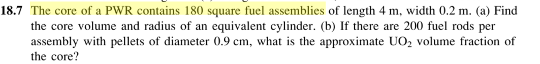 Solved The core of a PWR contains 180 square fuel assemblies | Chegg.com