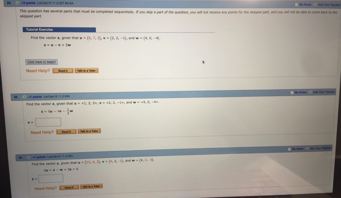 Solved 27. -/1 points LarCalc10 11.2.054 The vector v and | Chegg.com