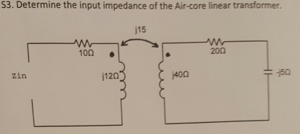Solved Determine the input impedance of the Air-core linear | Chegg.com