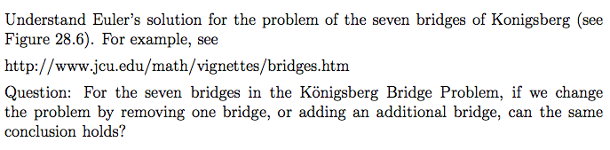 Understand Euler's solution for the problem of the | Chegg.com