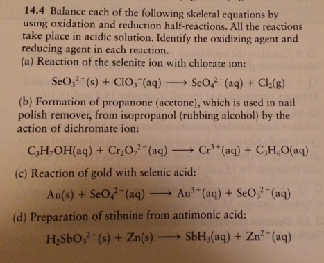 Solved Balance each of the following skeletal equations by | Chegg.com