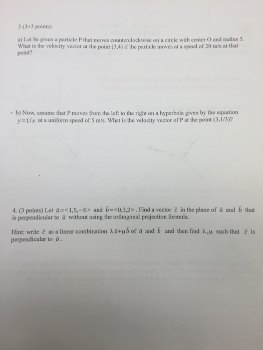 Solved Let be given a particle P that moves counterclockwise | Chegg.com