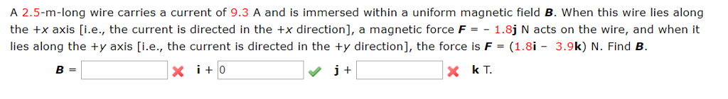 Solved A 2.5-m-long wire carries a current of 9.3 A and is | Chegg.com