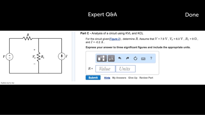 Solved Expert Q&A Done Part C-Analysis of a circuit using | Chegg.com