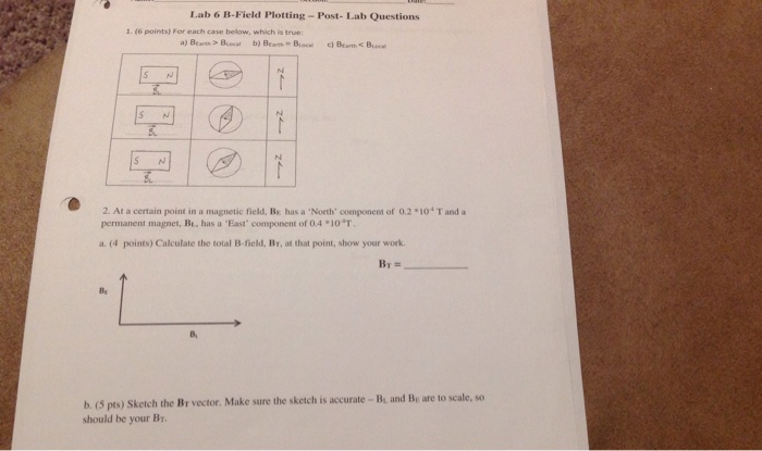Solved Lab 6 B-Field Plotting Post- Lab Questions 1. (6 | Chegg.com