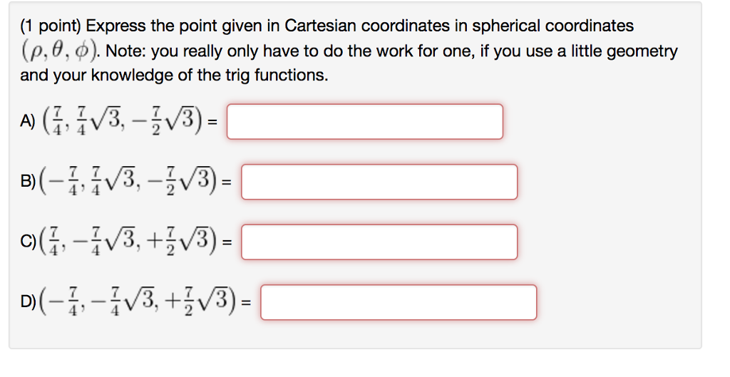 (1 point For each of the following, set up the | Chegg.com