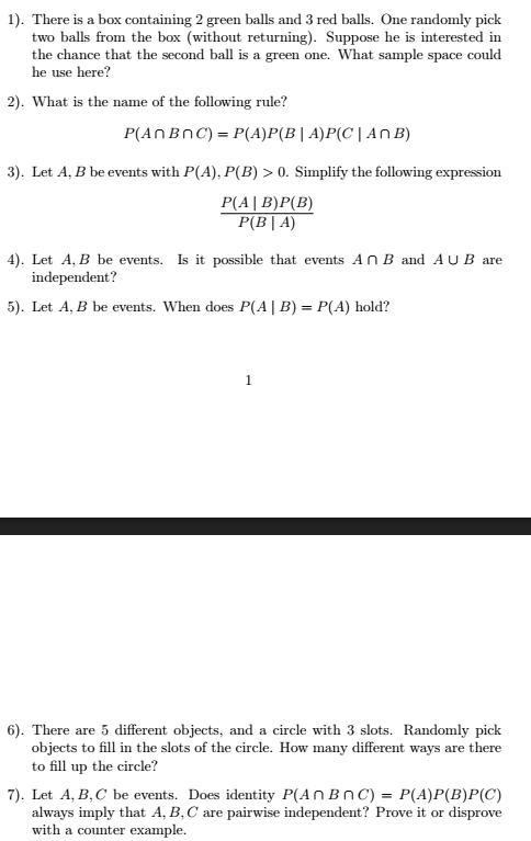 Solved There is a box containing 2 green balls and 3 red | Chegg.com