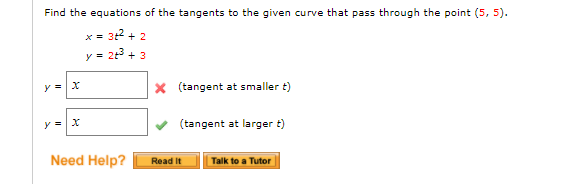 Solved Find the equations of the tangents to the given curve | Chegg.com