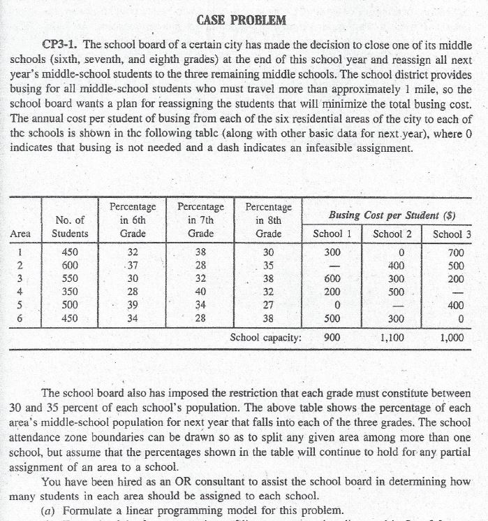 Solved CASE PROBLEM CP3-1. The school board of a certain | Chegg.com