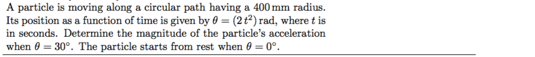 Solved A particle is moving along a circular path having a | Chegg.com