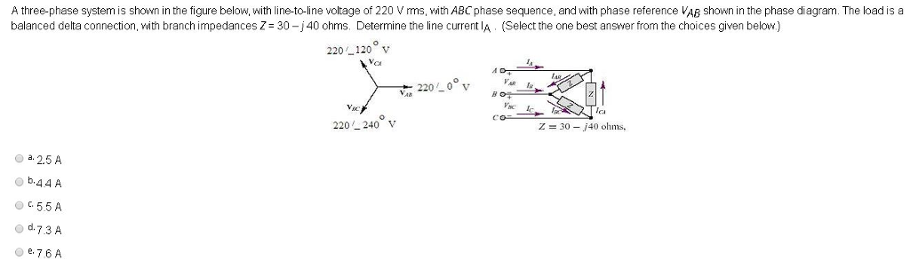 Solved A three-phase system is shown in the figure below, | Chegg.com