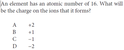 Solved An element has an atomic number of 16. What will be | Chegg.com