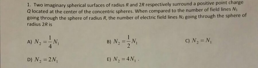 Solved Two imaginary spherical surfaces of radius R and 2R | Chegg.com