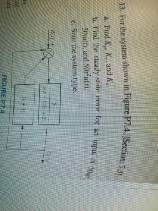 For the system shown in Figure P7.4, [Section; 7.3] | Chegg.com