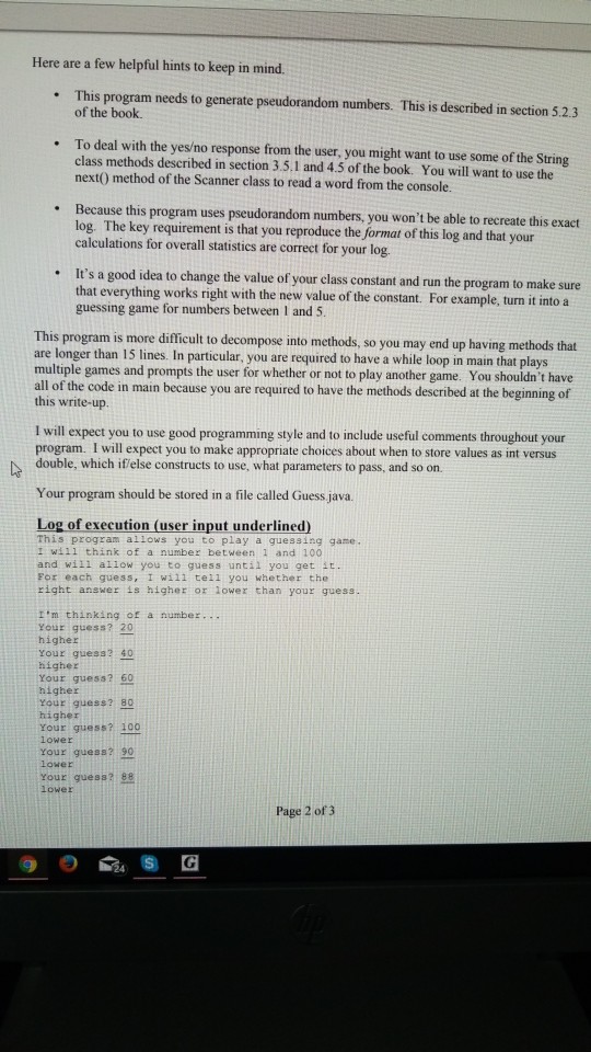 Solved Java Programming Project Question This Program Plays
