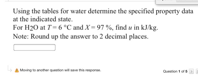 Solved Using the tables for water determine the specified | Chegg.com