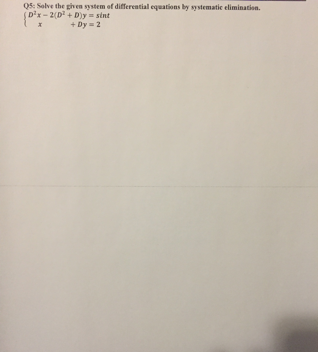Solved Q5: Solve the given system of differential equations | Chegg.com