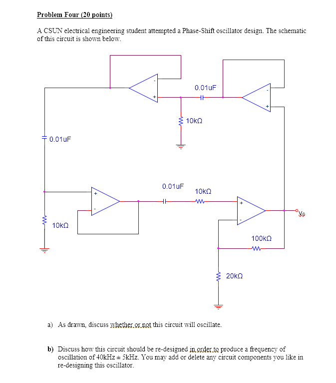 Solved Problem Four (20 points) A CSUN electrical | Chegg.com
