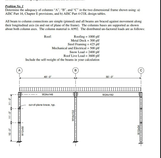 Determine the adequacy of columns "A", "B", and "C" | Chegg.com
