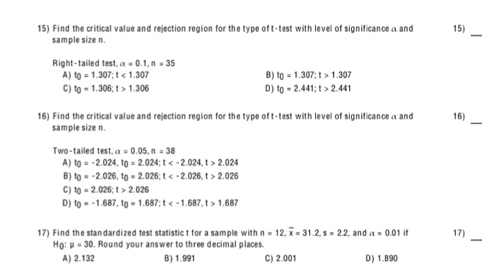 Solved Find the critical value and rejection region for the | Chegg.com