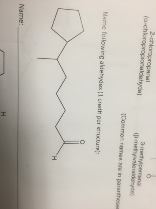 Solved Name following aldehydes (1 credit per structure): | Chegg.com