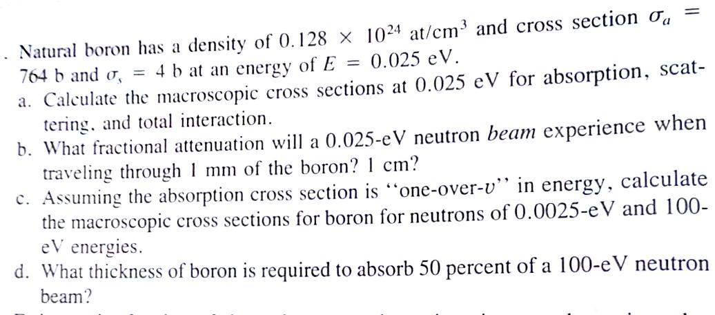 Solved . Natural boron has a density of 0. 128 X 10^24 | Chegg.com
