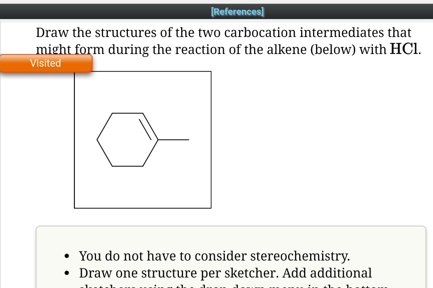 Solved References Draw the structures of the two carbocation | Chegg.com