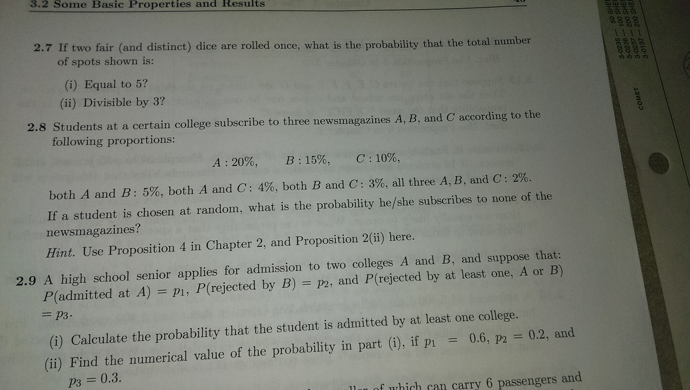 Solved If two fair (and distinct) dice are rolled once, | Chegg.com