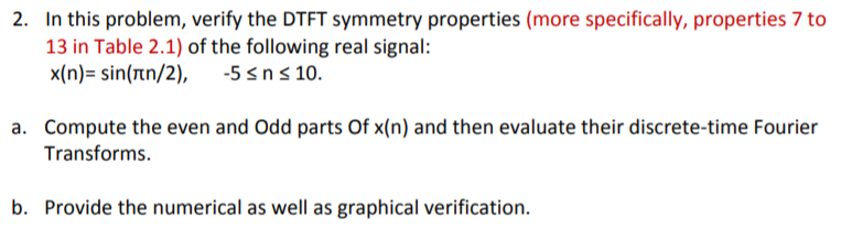 Solved In this problem, verify the DTFT symmetry properties | Chegg.com