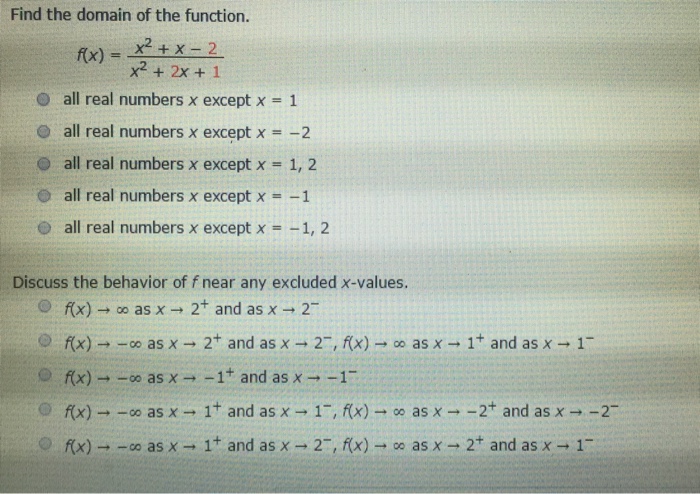 Solved Find the domain of the function. f(x) = x^2 + x | Chegg.com