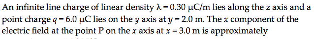 Solved An infinite line charge of linear density lambda = | Chegg.com