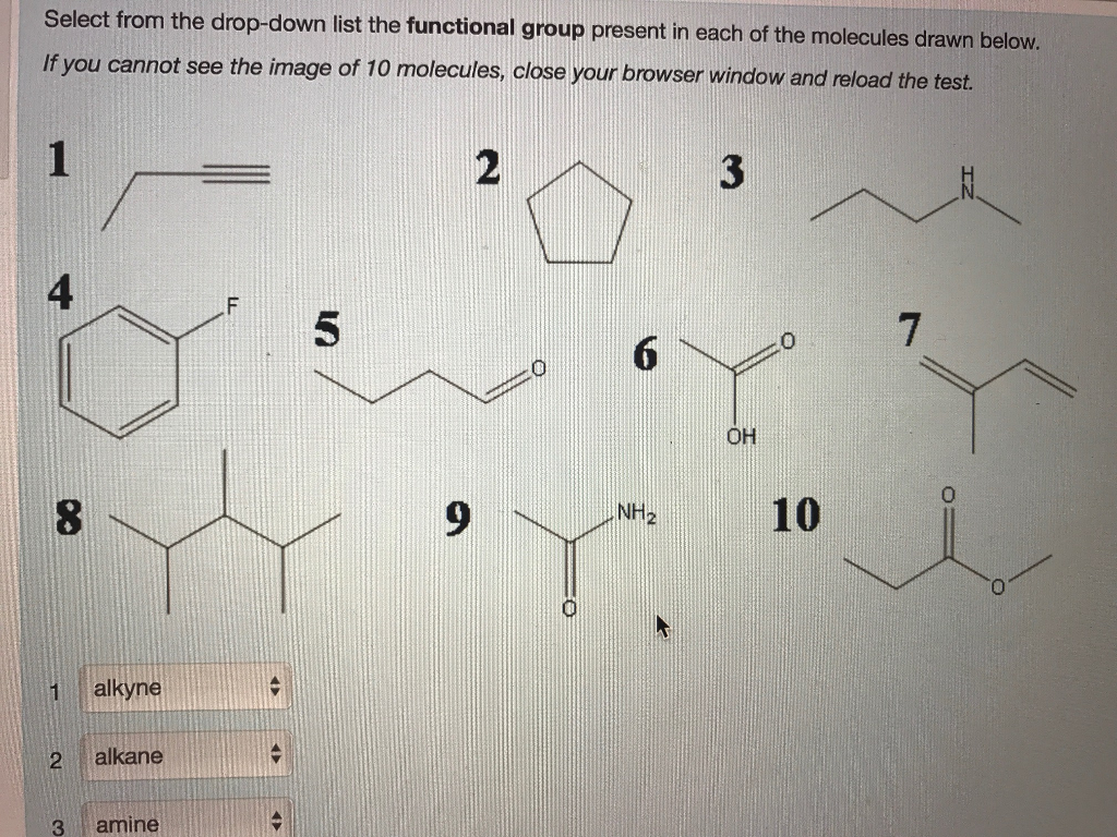 Solved Select from the drop-down list the functional group | Chegg.com