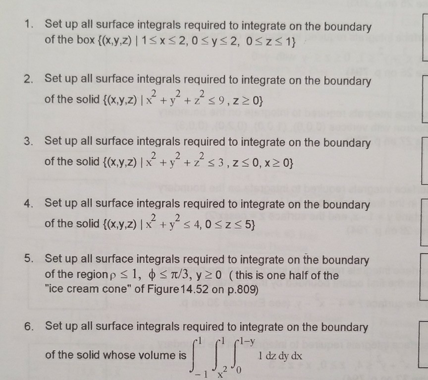 Solved 1. Set up all surface integrals required to integrate | Chegg.com