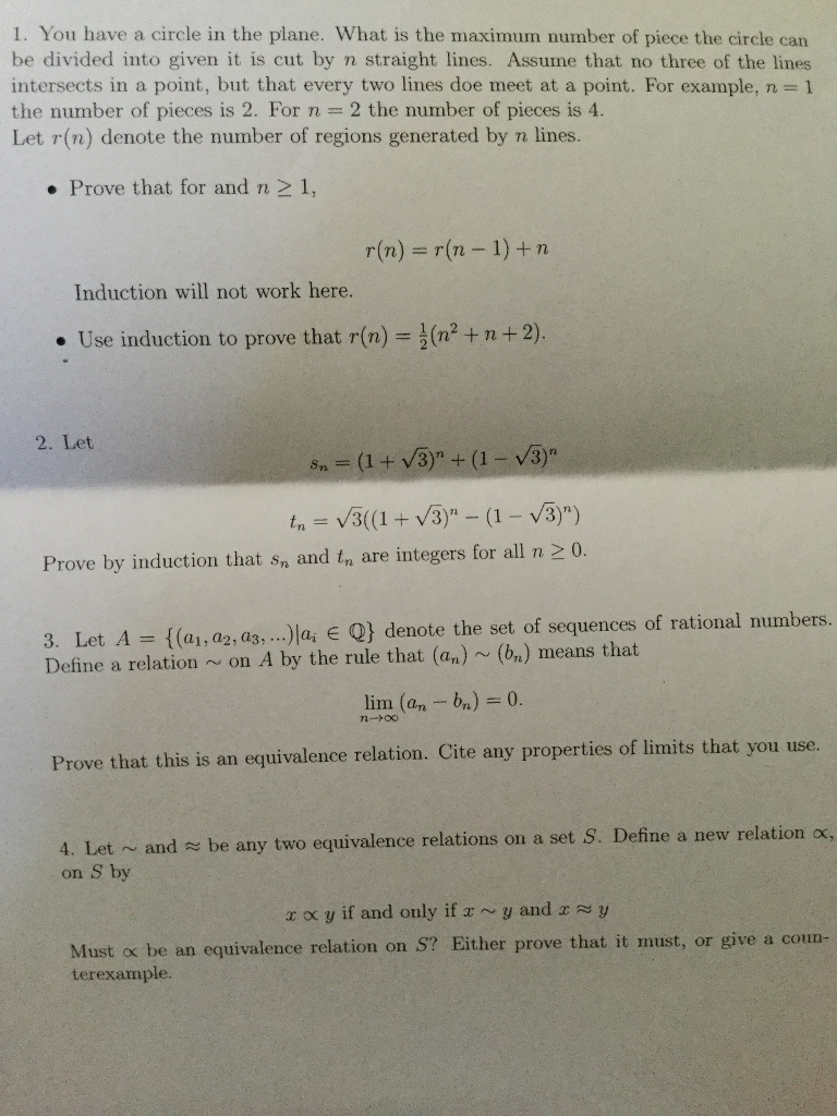 Solved You have a circle in the plane. What is the maximum | Chegg.com