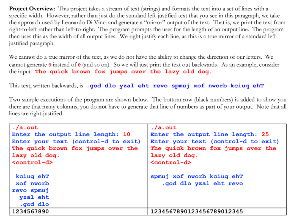 Solved Project Overview: This project takes a stream of text | Chegg.com