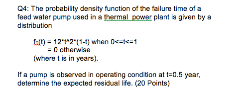 Solved The probability density function of the failure time | Chegg.com