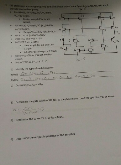 35 ots Design a prototype OpAmp provide bias to the | Chegg.com