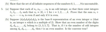 Solved (b) Show that the set of all infinite sequences of | Chegg.com