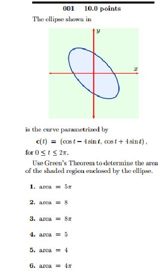 Solved The ellipse shown in is the curve parametrized by | Chegg.com