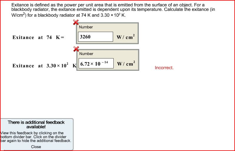 Solved Exitance is defined as the power per unit area that | Chegg.com
