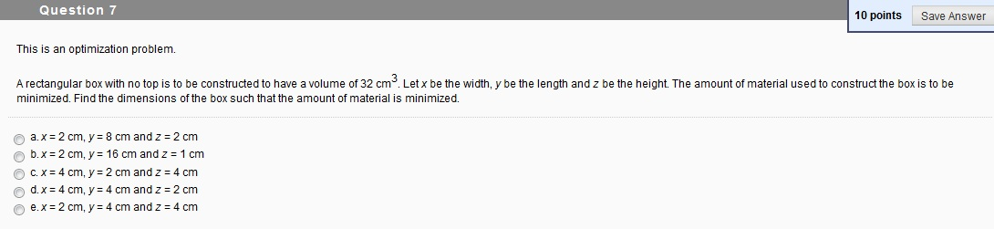 Solved This is an optimization problem. A rectangular box | Chegg.com