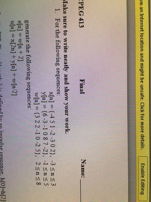 Solved For the following sequences: x[n] = {-4 5 1 -2 -3 | Chegg.com