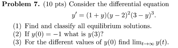 Solved Consider the differential equation y' = (1 + y)(y - | Chegg.com