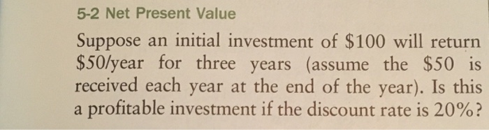 Solved Suppose an initial investment of $100 will return | Chegg.com