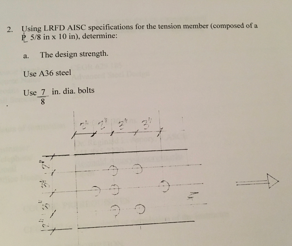 Solved Using LRFD AISC specifications for the tension member | Chegg.com