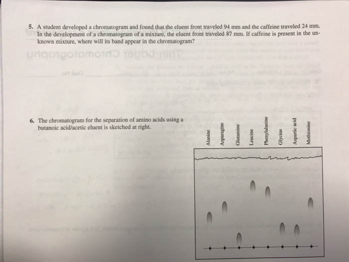 Solved A student developed a chromatogram and found that the | Chegg.com