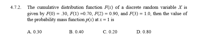 Solved The cumulative distribution function F(x) of a | Chegg.com